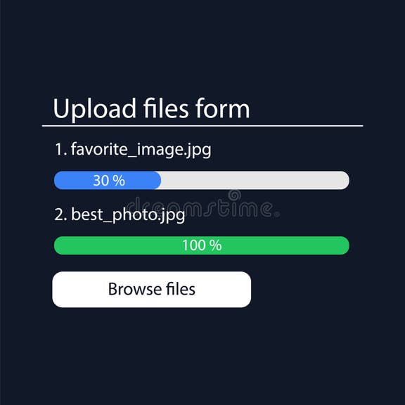 A Form for Uploading and Sending Files To the Server. User Interface ...