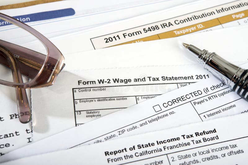Form W-2 Wage and Tax Statement 2011 Stock Photo - Image of california ...