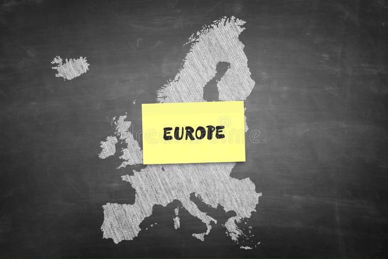 Forma de Europa en pizarra foto de archivo. Imagen de correspondencia ...