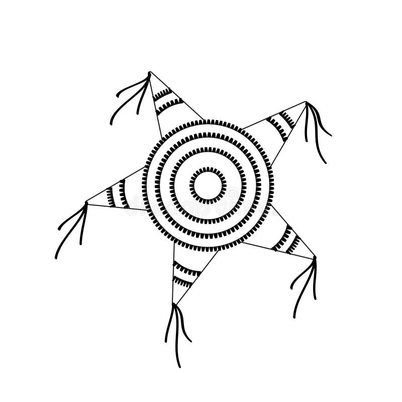 Forma De La Estrella Del Pinata Ilustración del Vector - Ilustración de ...