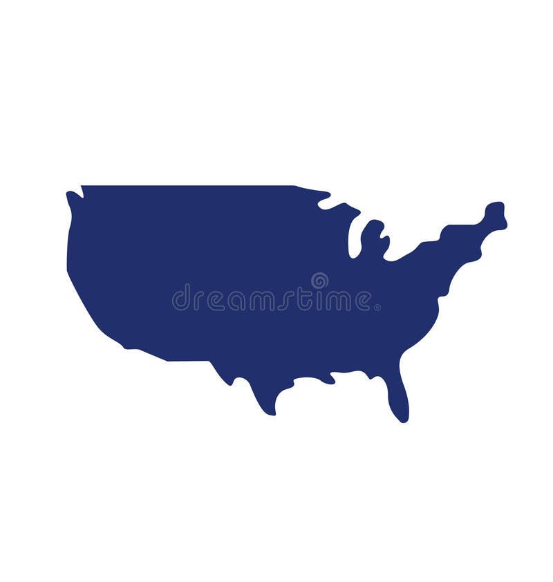 Forma De Mapa De Estados Unidos Simplificada Ilustración del Vector ...