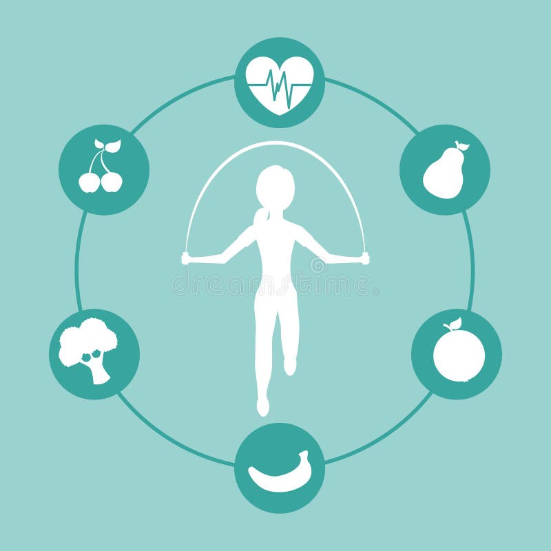 Forma de vida sana ilustración del vector. Ilustración de gimnasio ...