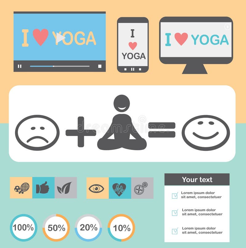 Forma De Vida Sana Infographic, Vector De La Yoga Ilustración del ...