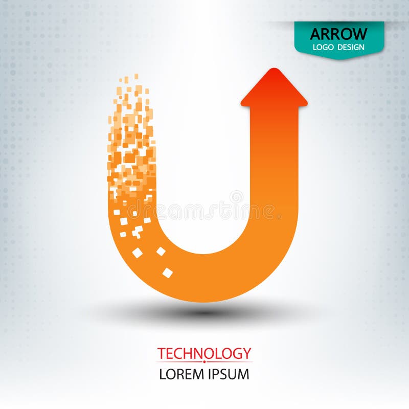 Forma Digital Da Curva Do Projeto Do Logotipo Da Seta Ilustração Stock ...