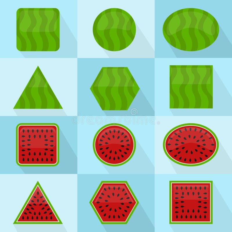 Forma Geometrica Dell'anguria Illustrazione Vettoriale - Illustrazione ...