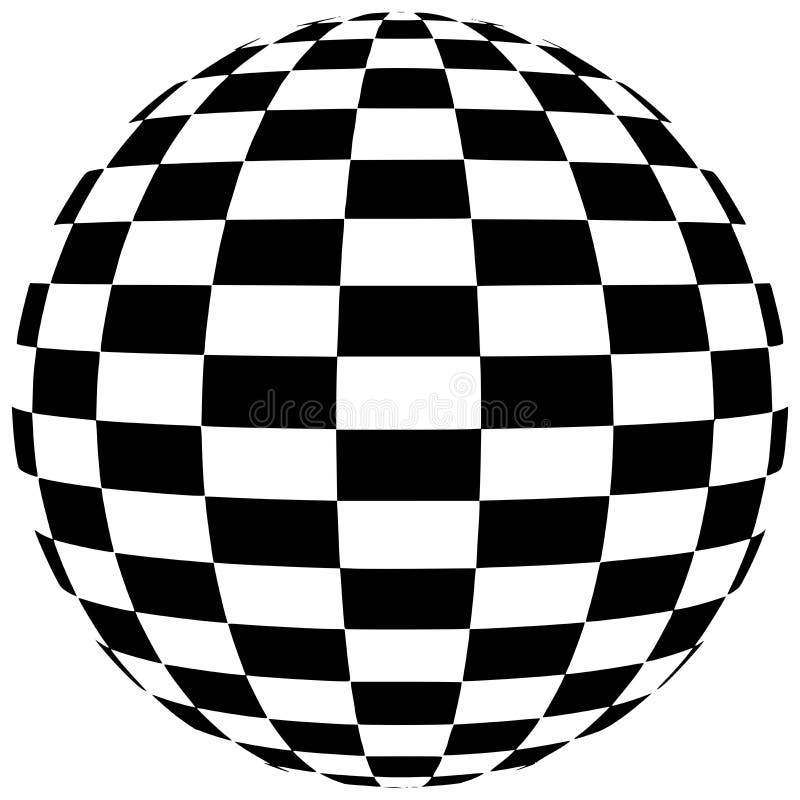 Forma Geometrica Della Sfera a Quadretti in Bianco E Nero Astratta ...