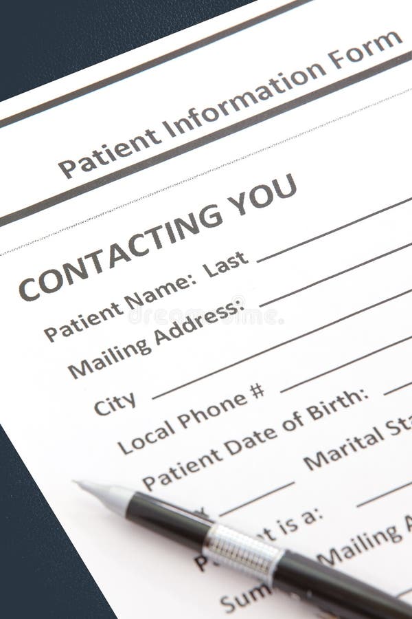 Formulario De Información Del Paciente Foto de archivo - Imagen de ...