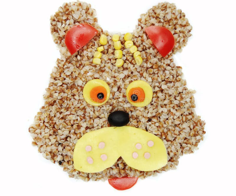 Forma Vegetal Creativa Del Oso De La Cena De La Comida Imagen de ...