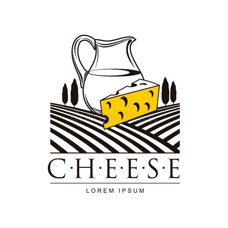 Formaggio Con La Marca Della Brocca Di Latte, Insieme Dell'icona Di ...