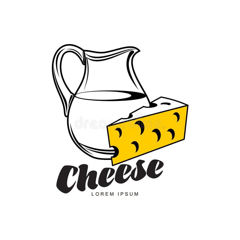 Formaggio Con La Marca Della Brocca Di Latte, Insieme Dell'icona Di ...