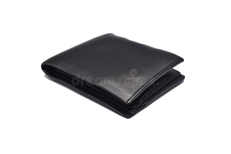 Formal Black Leather Men Wallet Stock Image - Image of single, space ...