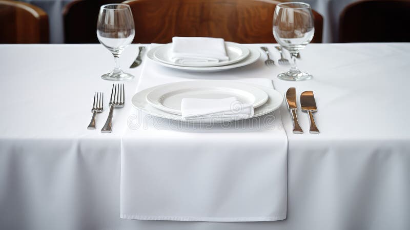 Formal blank table top stock illustration. Illustration of crisp ...