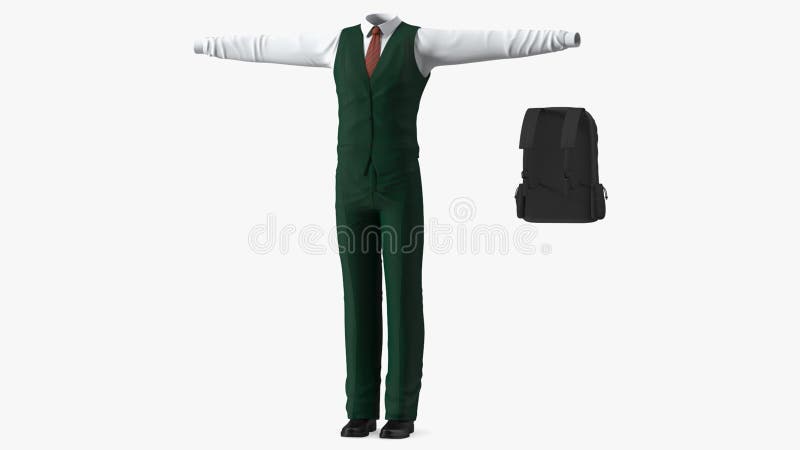 Formal Business Suit with Backpack Ensemble Stock Photo - Image of ...