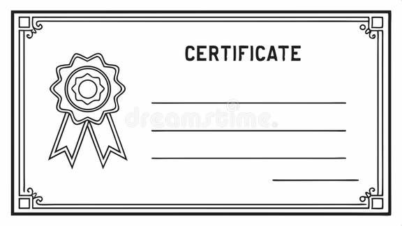 Formal Certificate Document Template with Seal Graphic Design Vector ...