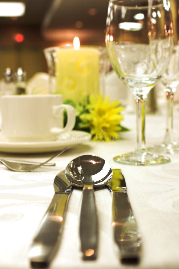 Candle Light Dinner Setting Stock Image - Image of dining, color: 3504931