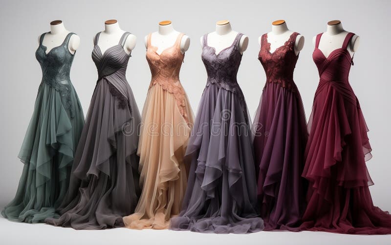 Formal Dresses for Women in Various Colors. Generative AI Stock ...
