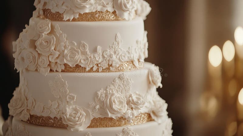 Formal Elegant Wedding Cake with Copy Space Stock Illustration ...