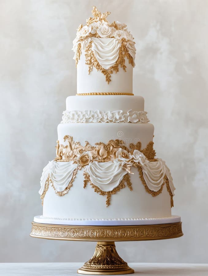 Formal Elegant Wedding Cake with Copy Space Stock Illustration ...