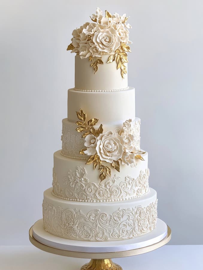 Formal Elegant Wedding Cake with Copy Space Stock Illustration ...