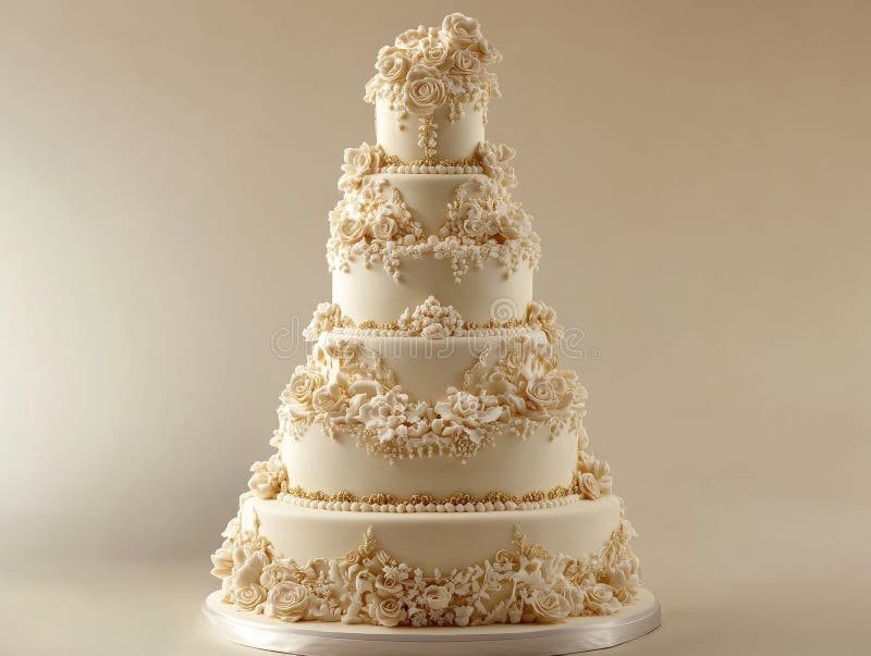 Formal Elegant Wedding Cake with Copy Space Stock Illustration ...