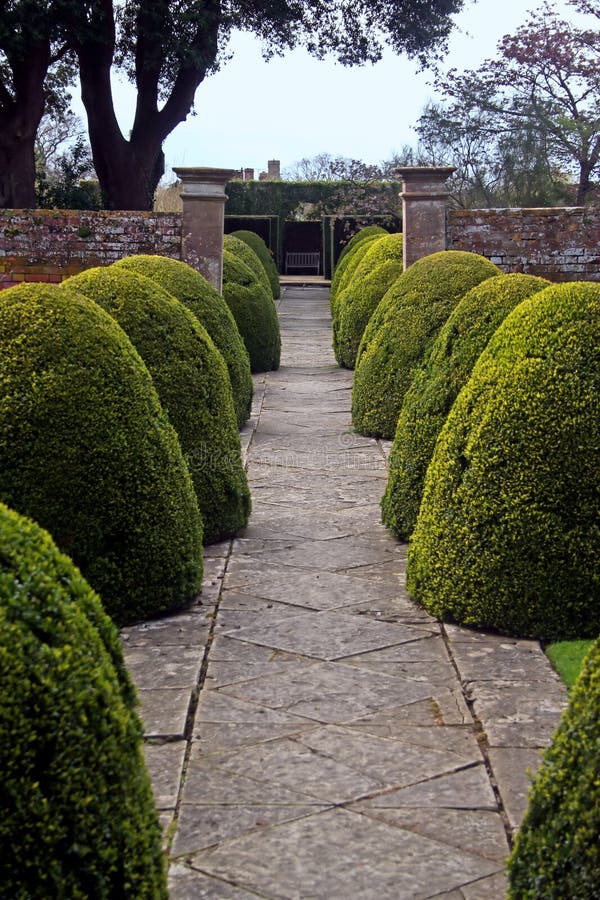 Path Through A Formal English Garden Stock Image - Image of shrubs ...