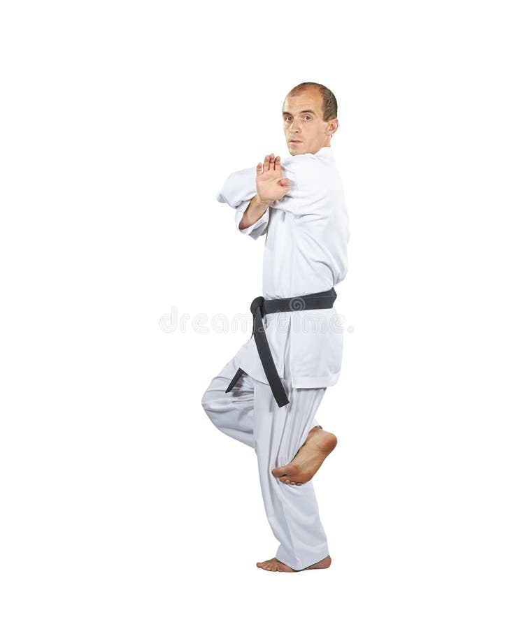 Formal Exercises Karate In Perfoming An Athlete Stock Photo - Image of ...