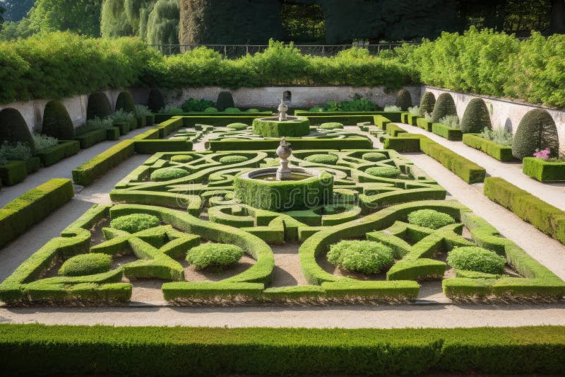 Formal Garden, with Plants in Geometric Patterns and Shapes Stock ...