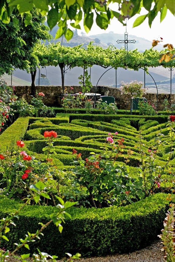 Formal Garden in Provence stock photo. Image of land, hedges - 3202590