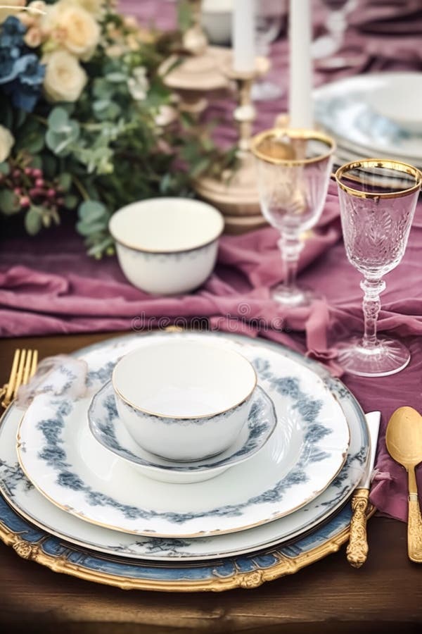 Formal Holiday Tablescape, Dinner Table Setting, Table Scape with ...