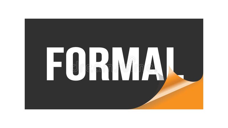 FORMAL Text Written on Black Orange Sticker Stock Illustration ...