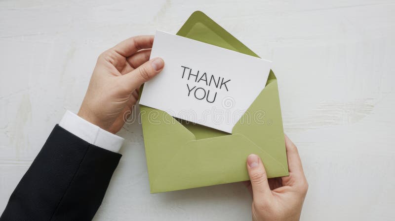 Formal Thank You Note in Envelope Stock Photo - Image of card, letter ...