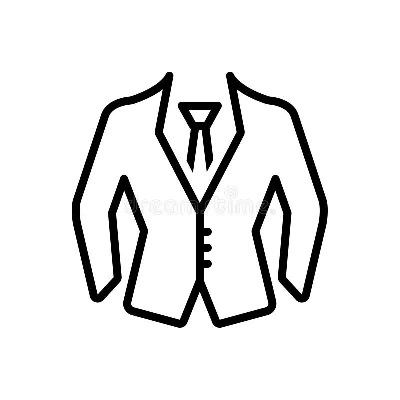 Black Line Icon for Formal Wear, Uniform and Suit Stock Vector ...