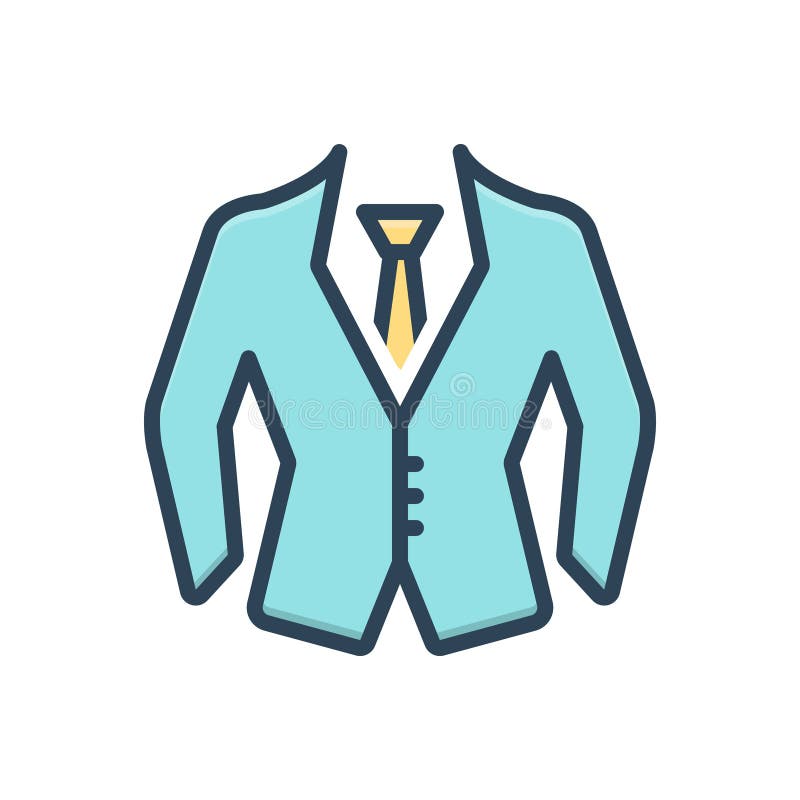 Color Illustration Icon for Formal Wear, Uniform and Suit Stock ...