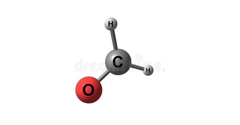 Formaldehyde Molecular Structure Isolated on White Stock Illustration ...