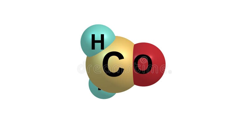 Formaldehyde Molecular Structure Isolated on White Stock Illustration ...