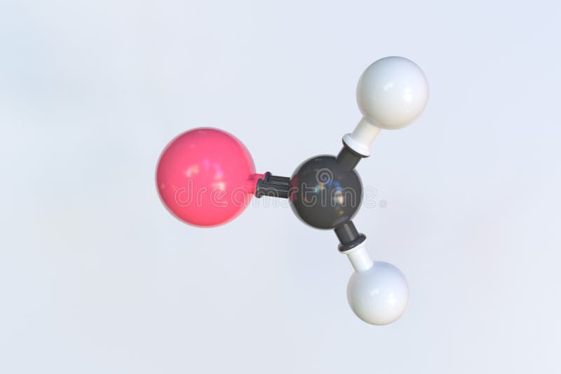 Formaldehyde Molecule Made with Balls, Scientific Molecular Model. 3D ...