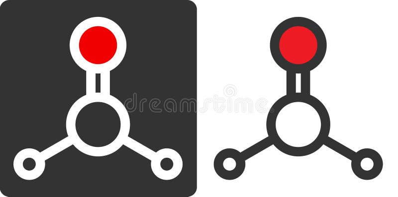 Formaldehyde Pollutant Molecule, Flat Icon Style. Atoms Shown As ...