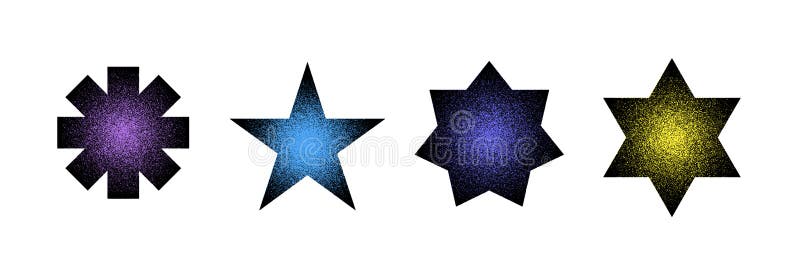 Formas Con Texturas Granuladas Sobre Un Fondo Blanco. Ilustración del ...