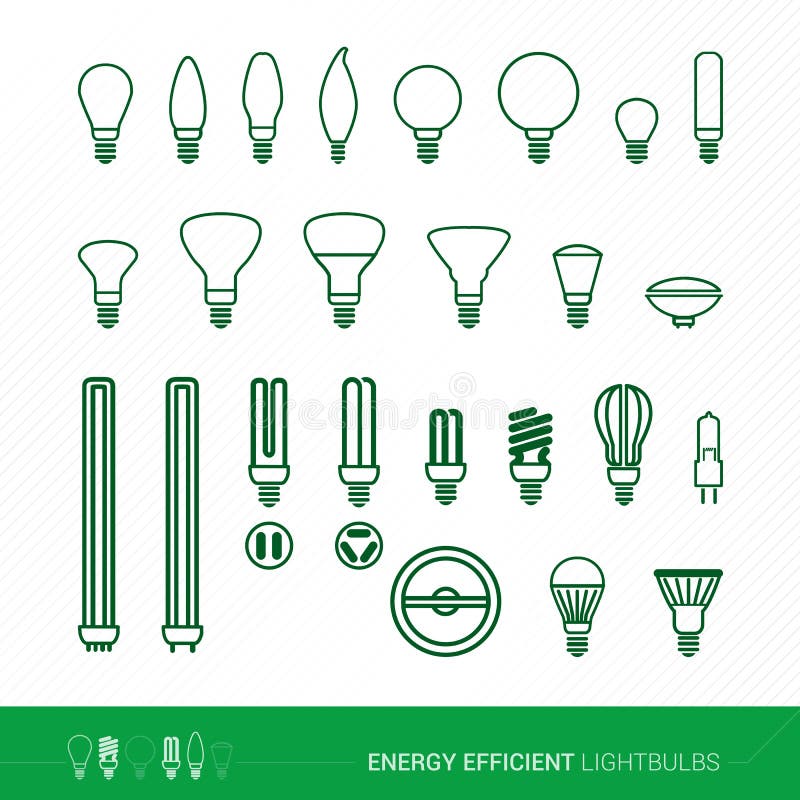 Formas Y Usos De Los Bulbos Ilustración del Vector - Ilustración de ...