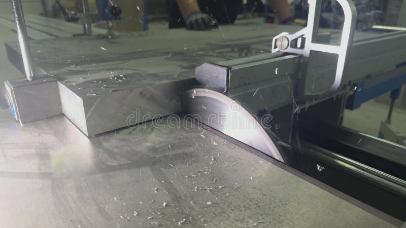 The Format-cutting Machine Saws a Sheet of Aluminum D16T with a ...