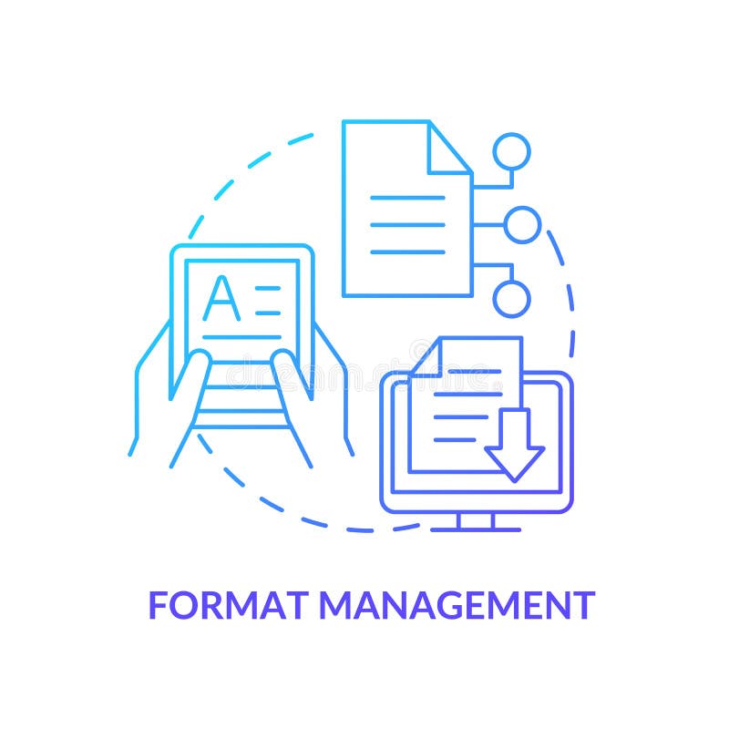 Format Management Blue Gradient Concept Icon Stock Vector ...