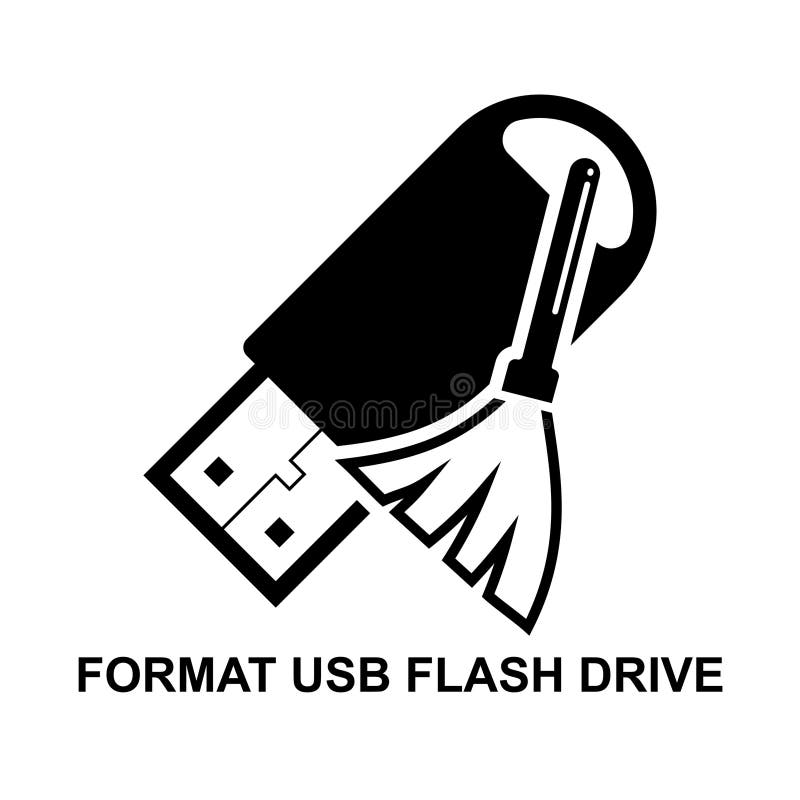 Format Usb Flash Drive Icon Isolated on Background Stock Illustration ...