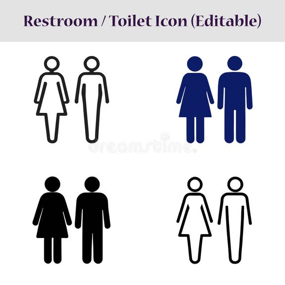 Restroom Icons.Digital Graphic of Male and Female Restroom Symbols. a ...