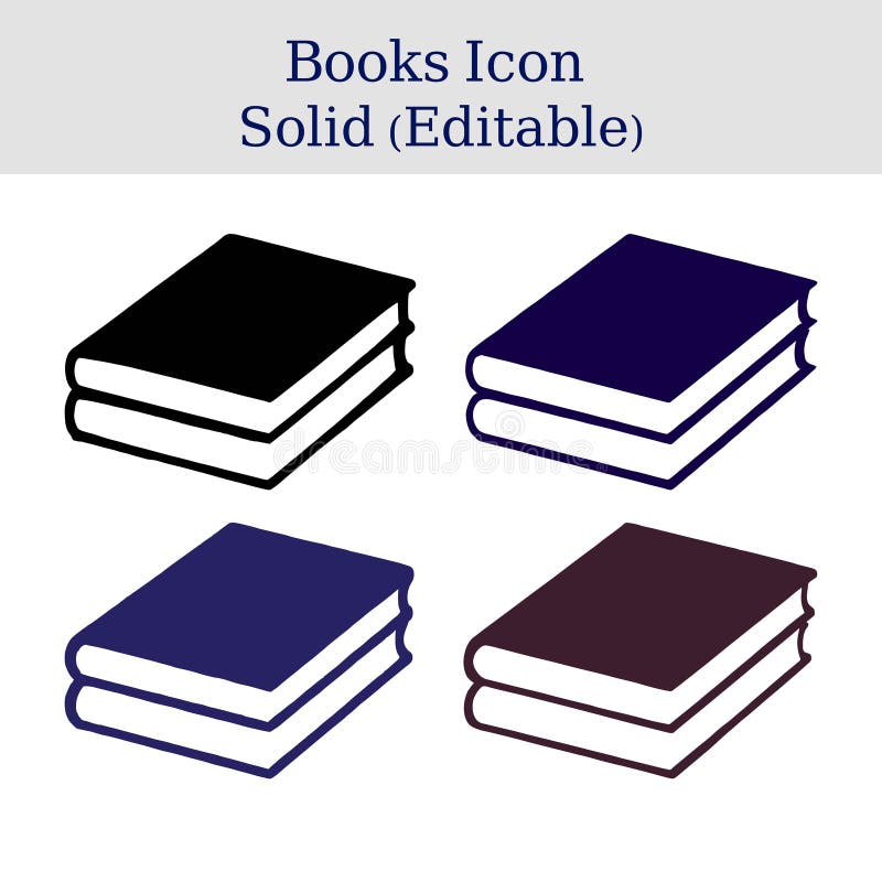 Books Icon Design in Solid Style. Editable Book Graphic in Multiple ...