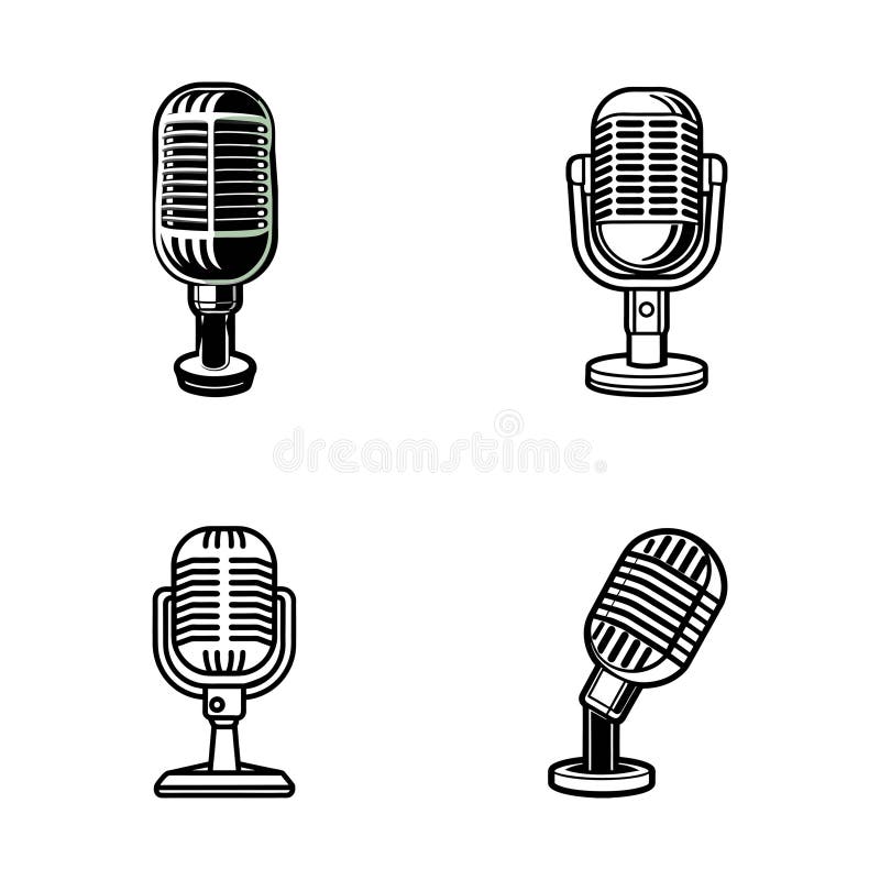 Realistic Studio Microphone Icon. Professional Vector Mic Illustration ...