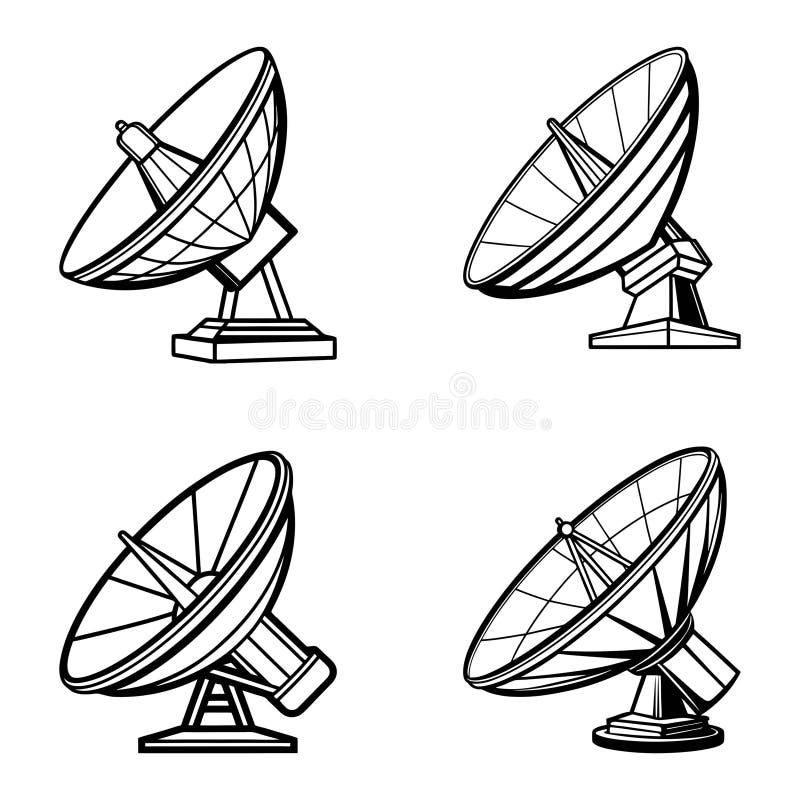 Satellite Dish Vector Icon. Modern Parabolic Antenna Design. Realistic ...
