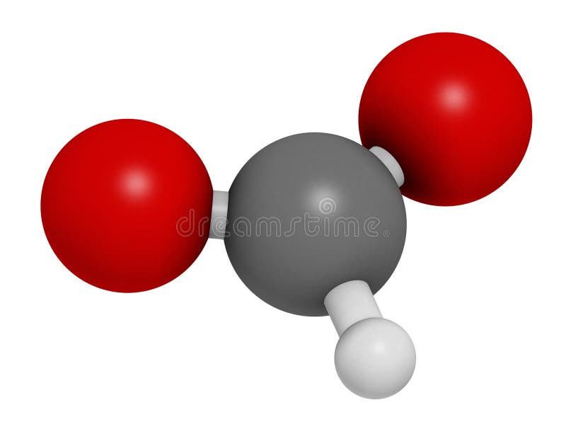Formate Anion, Chemical Structure. 3D Rendering Stock Illustration ...