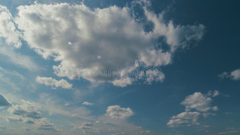 Formation Cloud Sky Scape. Different Cloud Types and Layers Cover Blue ...