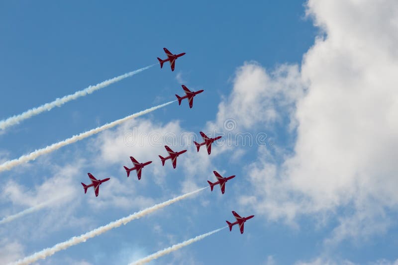 Synchronized Team Flight- Flying in Formations Stock Image - Image of ...