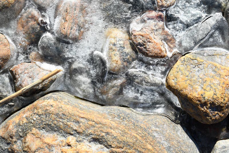 Formation of Ice and Stones Stock Image - Image of river, geology ...